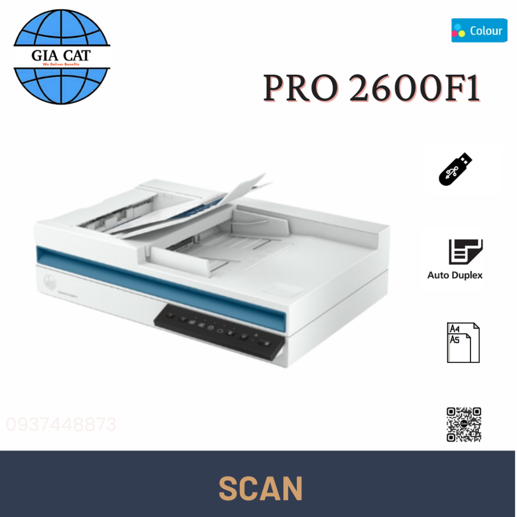 Máy in HP ScanJet Pro 2600 F1 - Gia Cát JSC