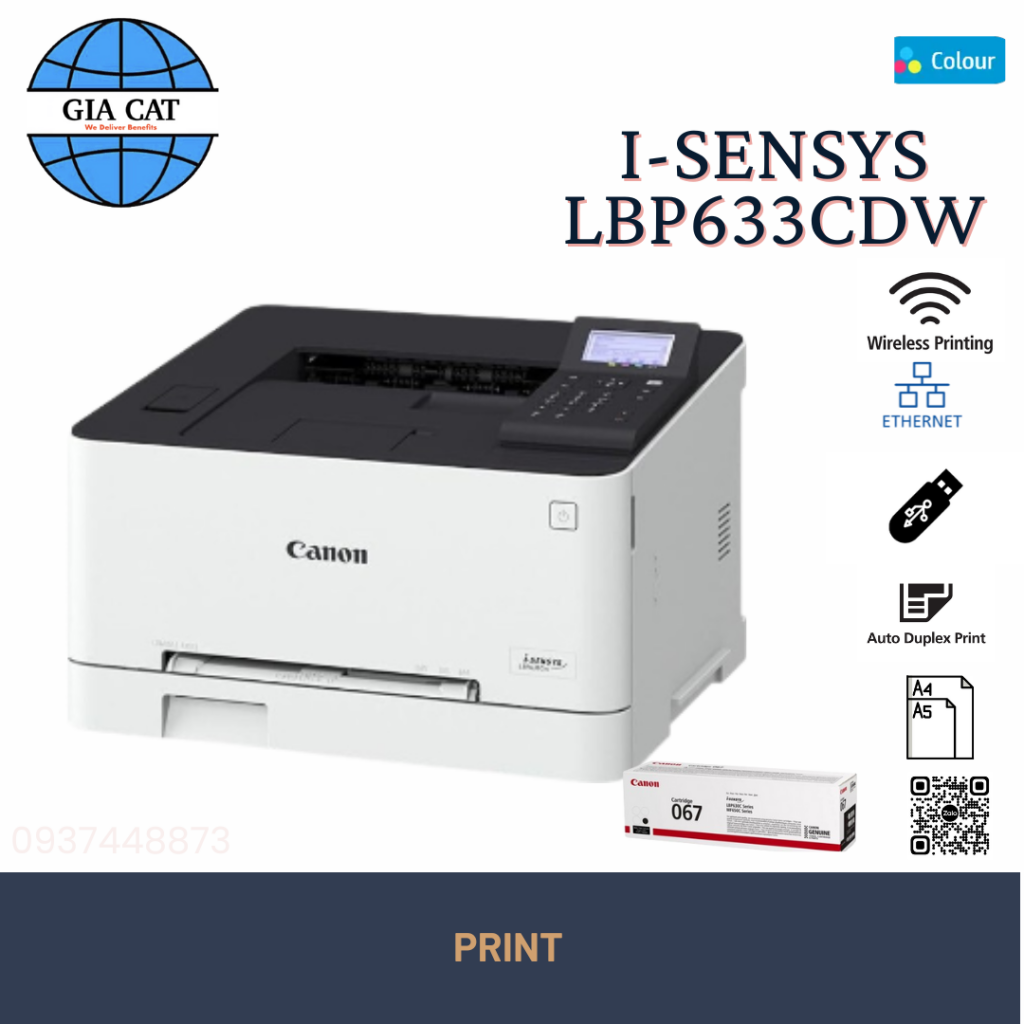 Máy In Laser màu Canon LBP633CDW - Gia Cát JSC