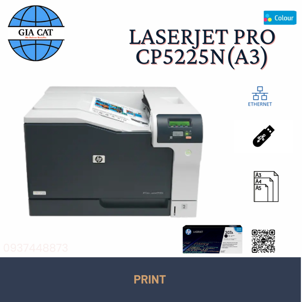 Máy in HP Color LaserJet Pro CP5225N - Gia Cát JSC