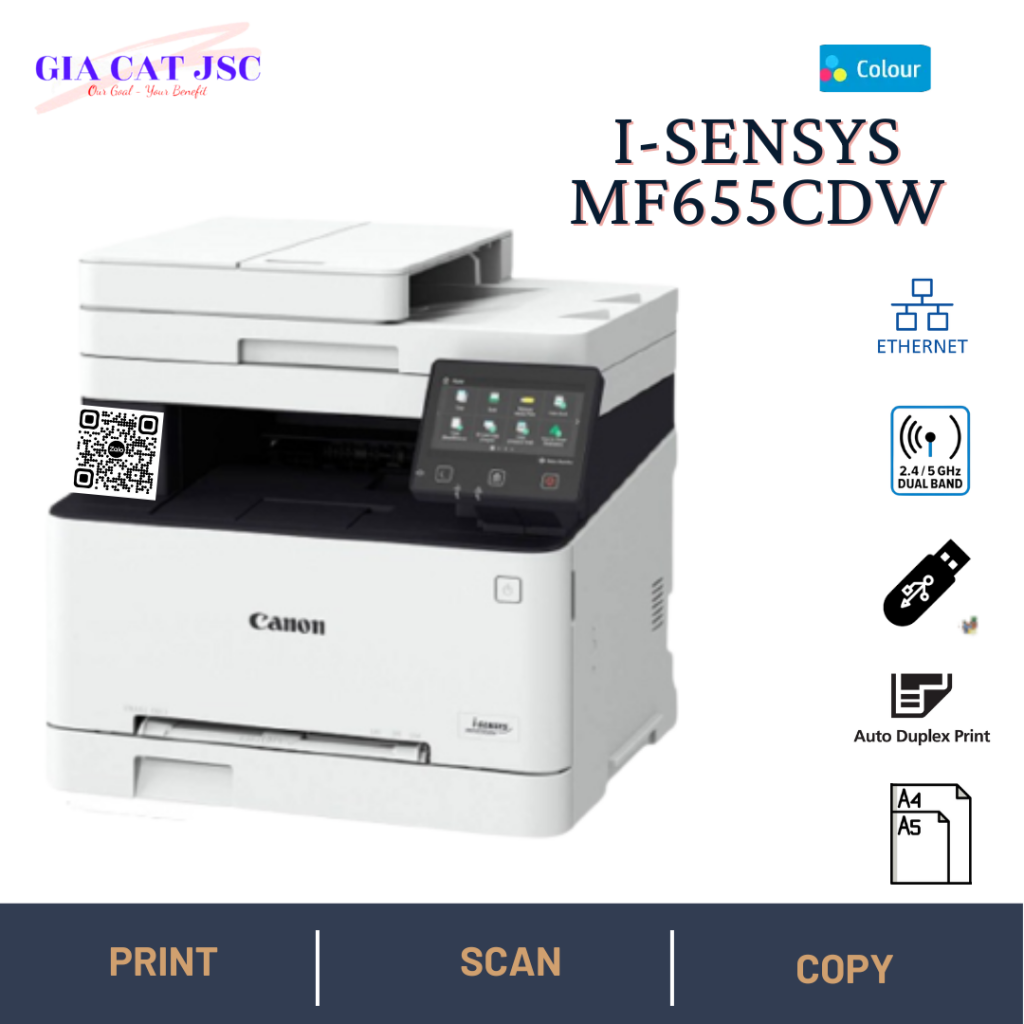 Máy in laser màu Canon MF655CDW - Gia Cát JSC