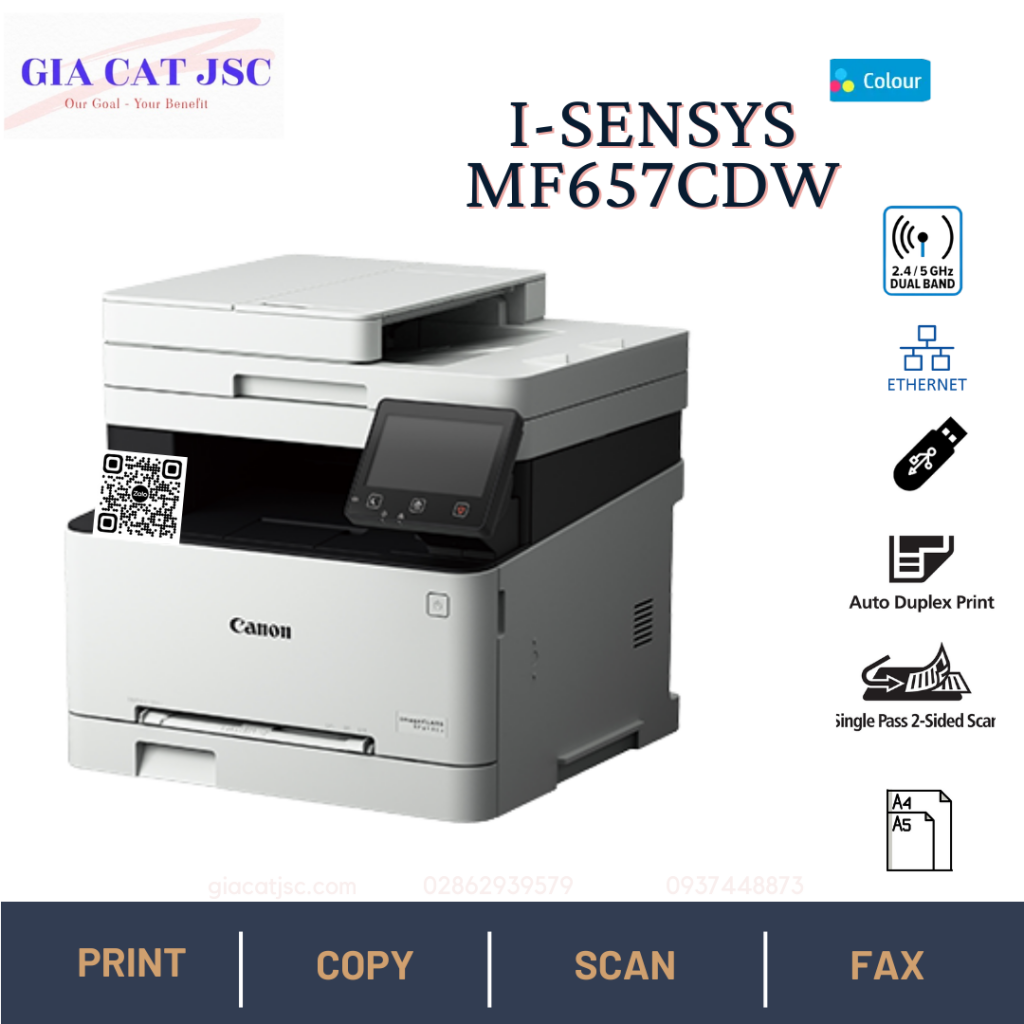 Máy in laser màu Canon MF657CDW - Gia Cát JSC