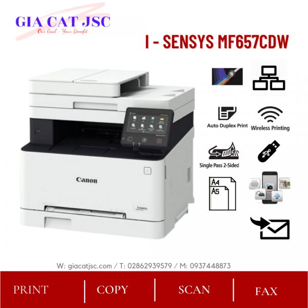 Máy in laser màu Canon MF657CDW - Gia Cát JSC